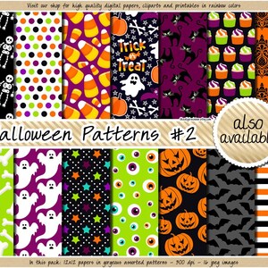 SALE Seamless Halloween Digital Paper Trick or Treat Printable Candy ...