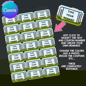 EDITABLE REWARD COUPONS Clipart Printable Reward Tickets Rainbow Blank ...