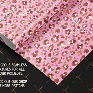 100 SEAMLESS Rose Gold Leopard Digital Paper Printable Foil Cheetah ...