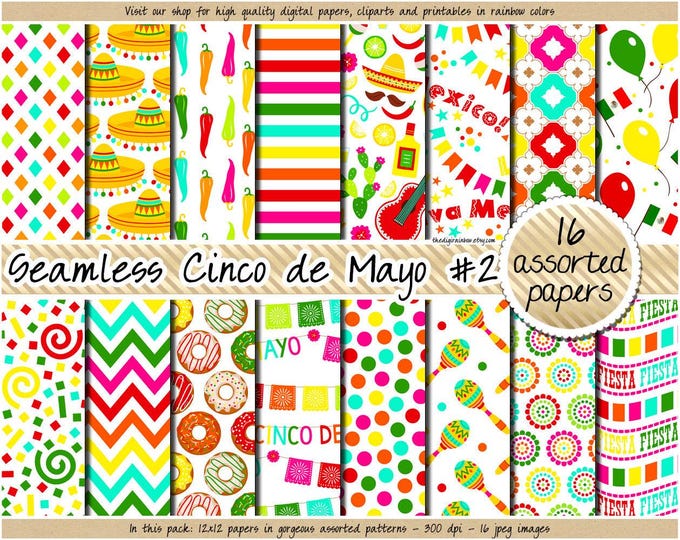 Mexican Floral Pattern Mexican Serape Seamless Cinco De Mayo Digital ...