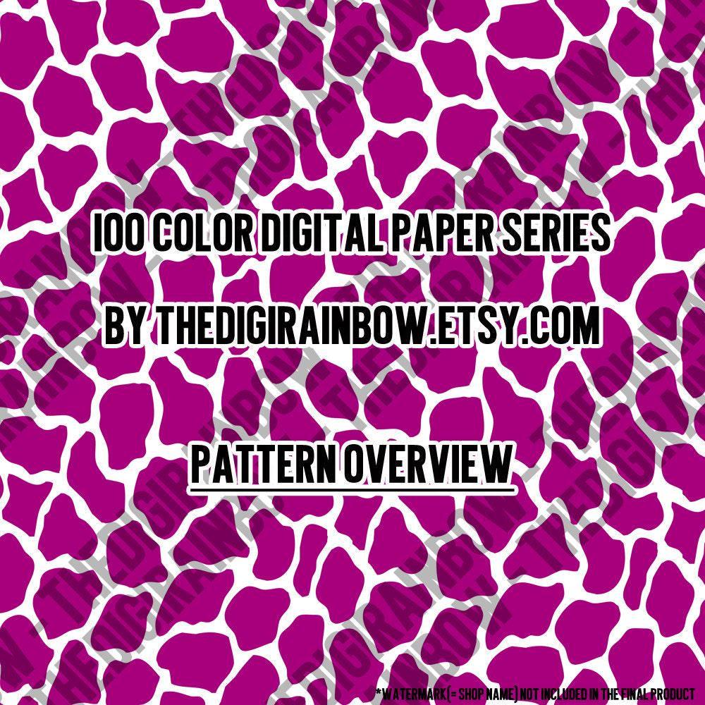 100 Giraffe Digital Paper Safari Animal Print Digital Paper Rainbow ...