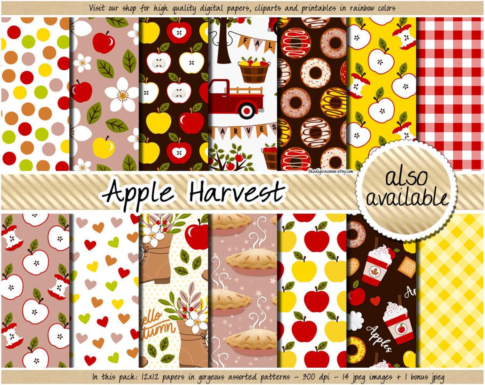 SALE Fall Digital Paper Pumpkin Spice Digital Paper Thanksgiving ...
