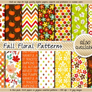 SALE Fall Digital Paper Pumpkin Spice Digital Paper - Etsy