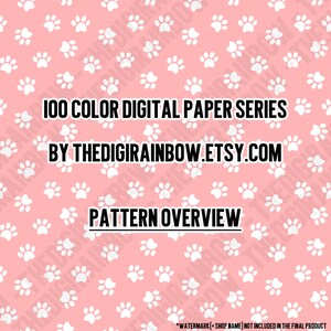 100 Seamless Paw Print Digital Paper Rainbow Digital Paper Paw Pattern ...