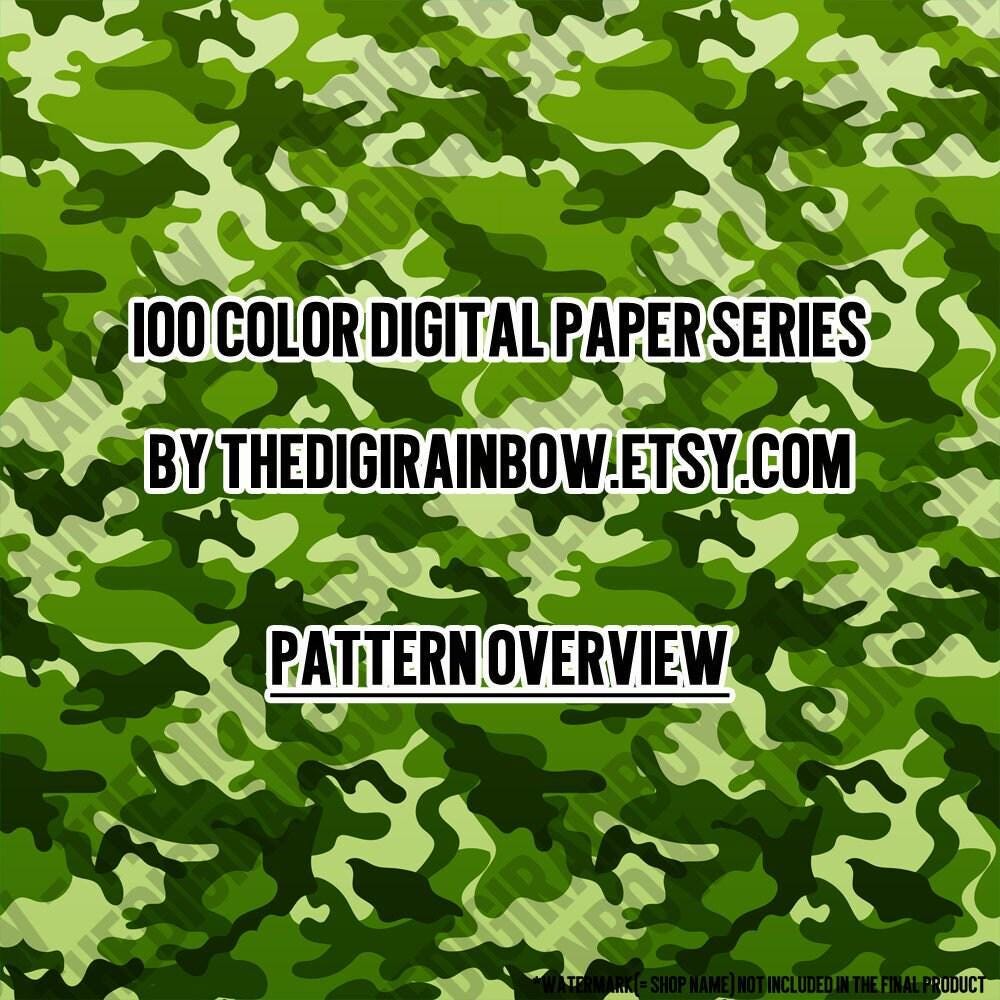 100 SEAMLESS Camouflage Digital Paper Camo Digital Paper Army ...