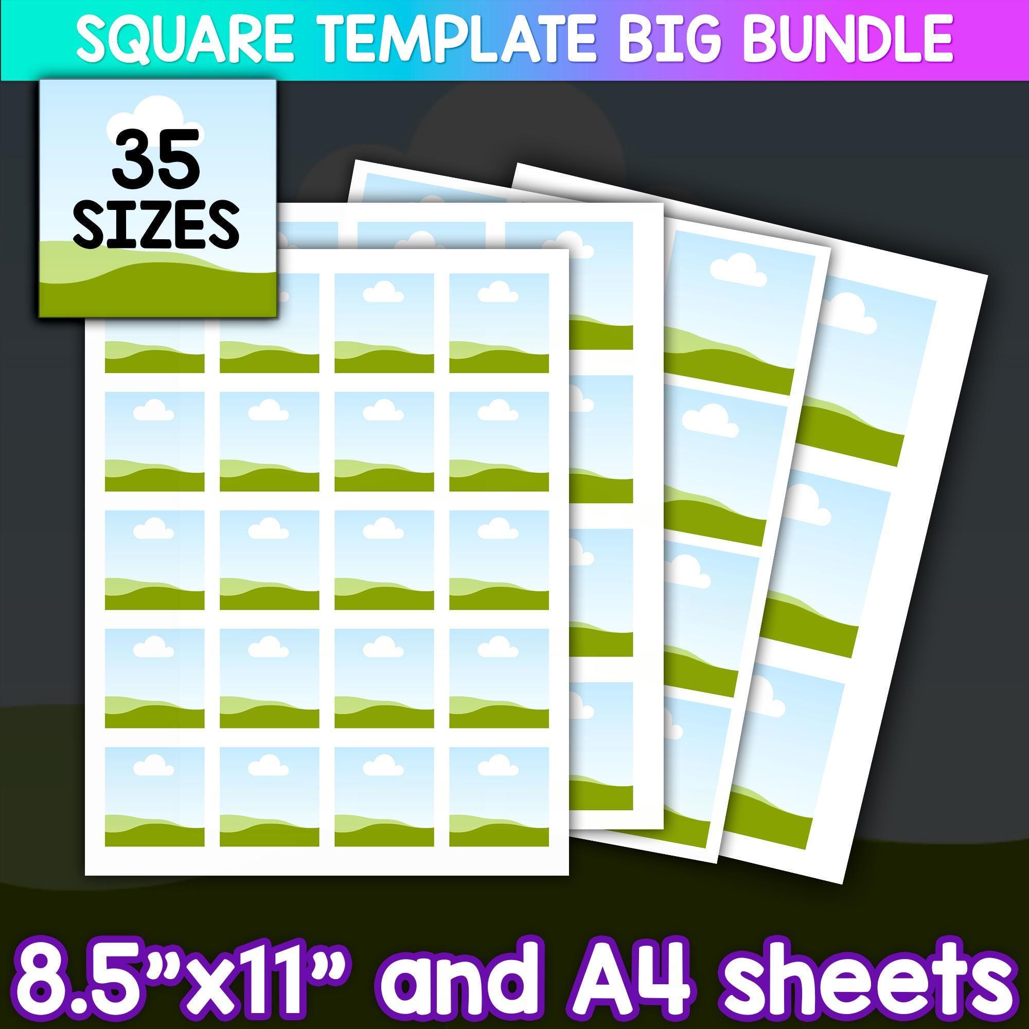 Square Template Bundle, Editable Canva Squaretemplate, Blank Square ...
