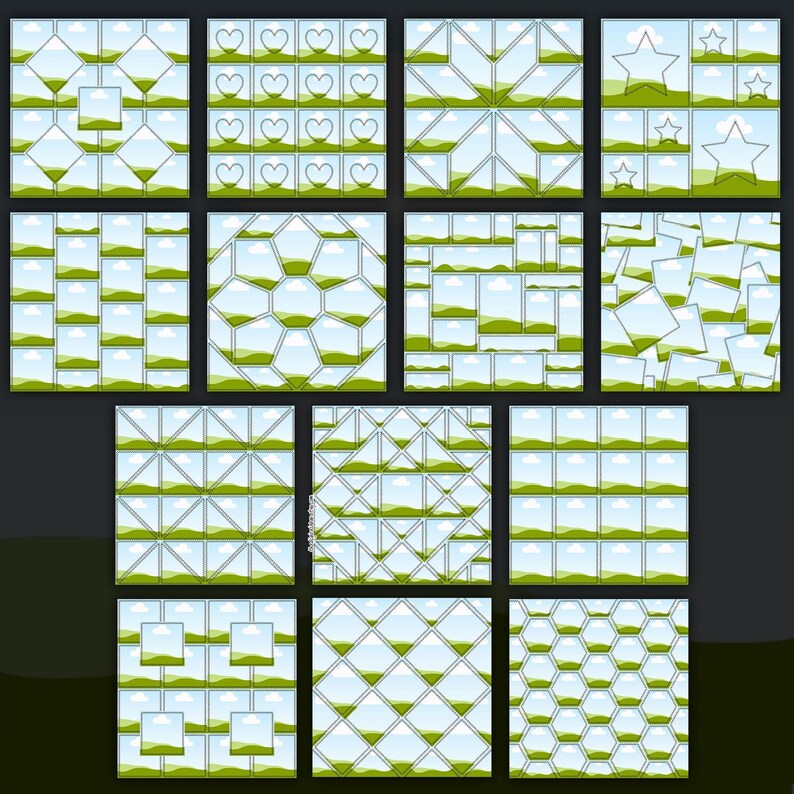 Patchwork CANVA Template Bundle, Make Your Own Seamless Patchwork ...