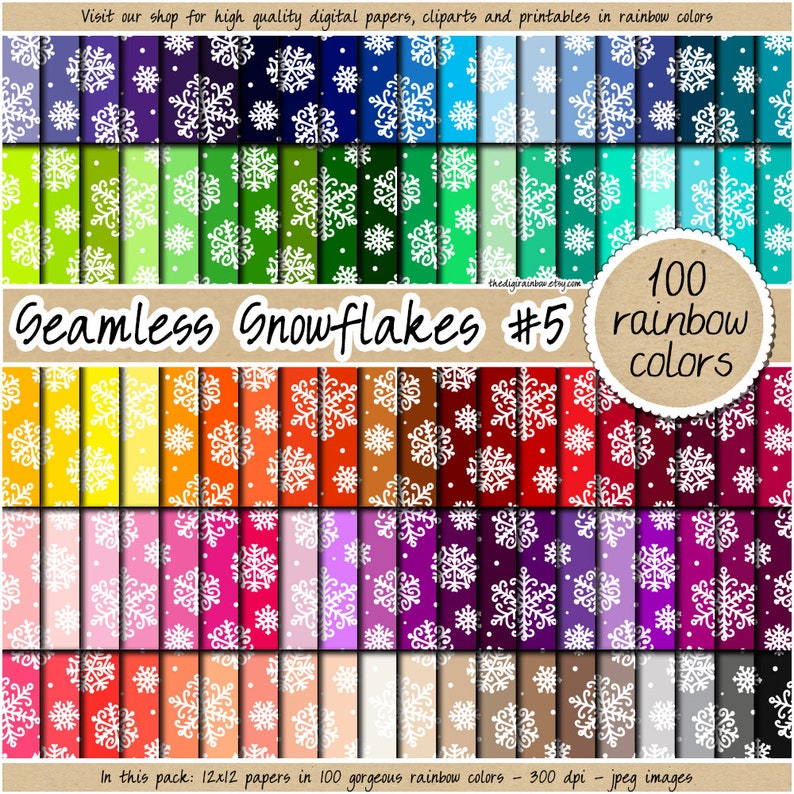 100 Seamless Snowflake Digital Paper Frozen Digital Paper - Etsy