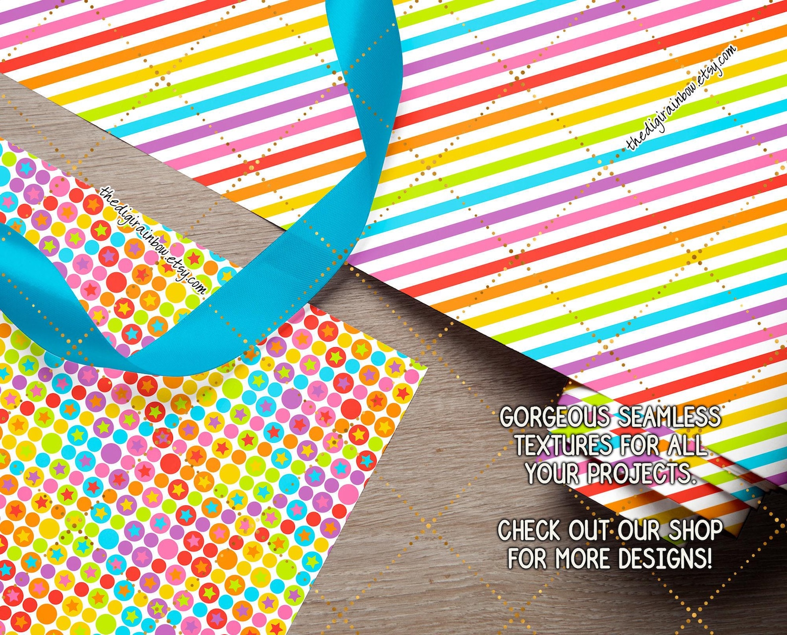 SEAMLESS Rainbow Digital Paper Printable Pastel Background Bright ...