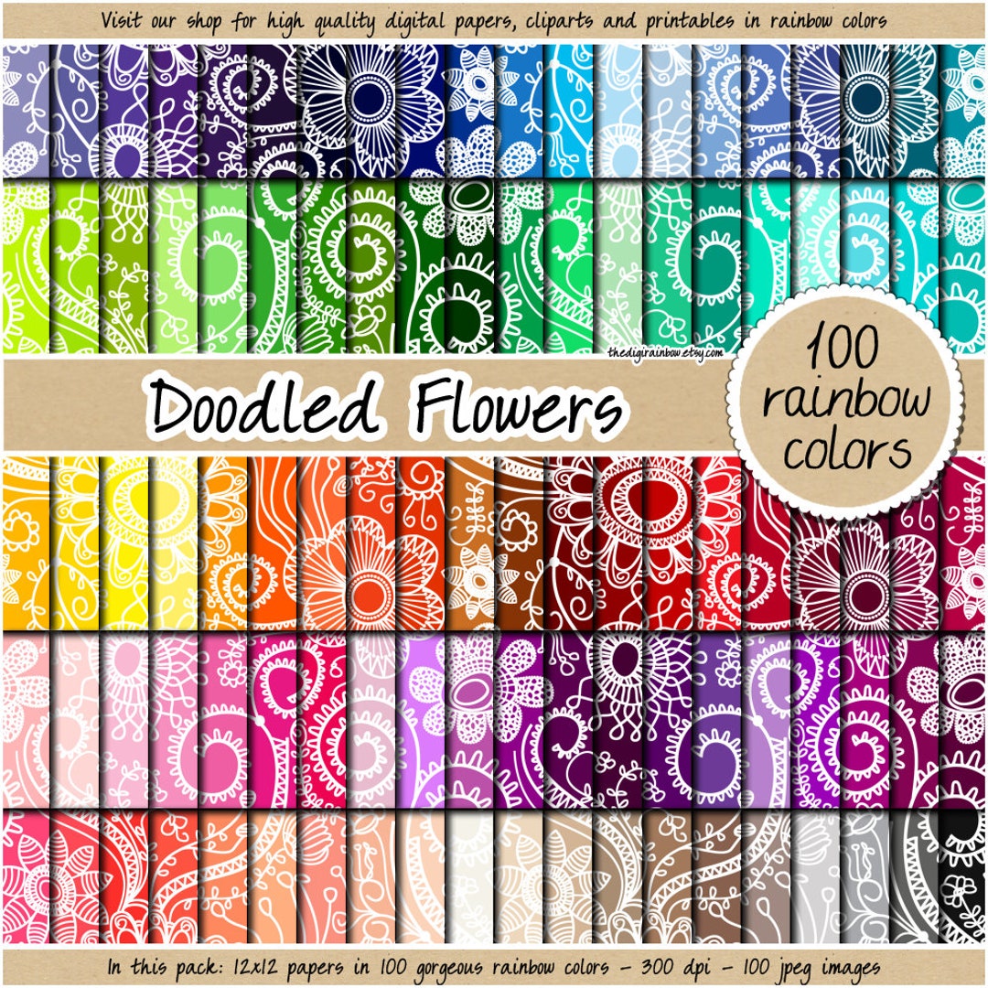 100 SEAMLESS Flower Digital Paper Swirl Print Paisley Digital Paper ...