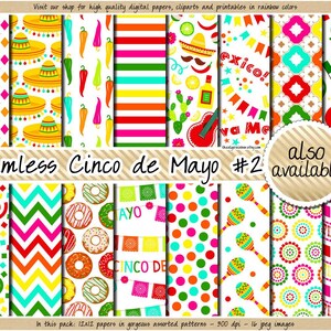 SALE Cinco De Mayo Digital Papers Cinco De Mayo Clipart Fiesta Digital ...