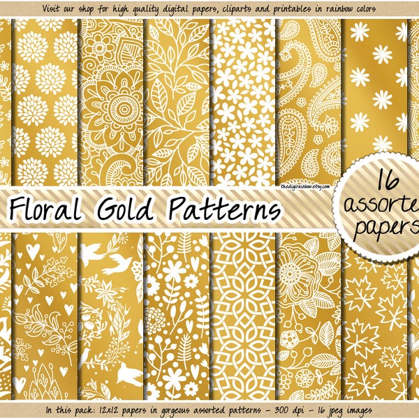 Gold Paper Flowers - Etsy