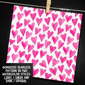 100 SEAMLESS Watercolor Heart Digital Paper Hand Painted Texture ...