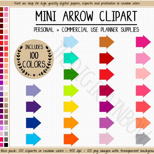 SALE 100 ARROW Clipart Arrow Planner Stickers Functional - Etsy