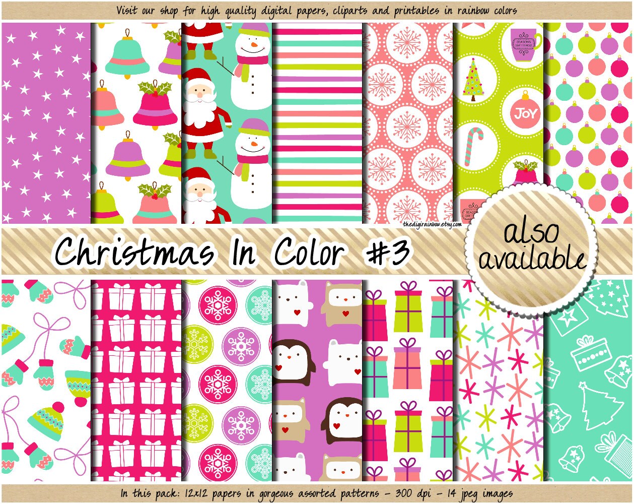 SALE Christmas Digital Paper Holiday Digital Paper Snowman - Etsy