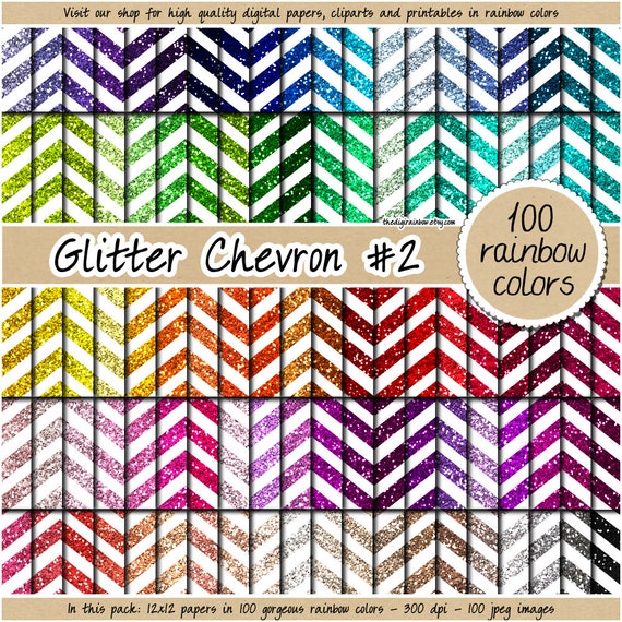 Silver Glitter Chevron