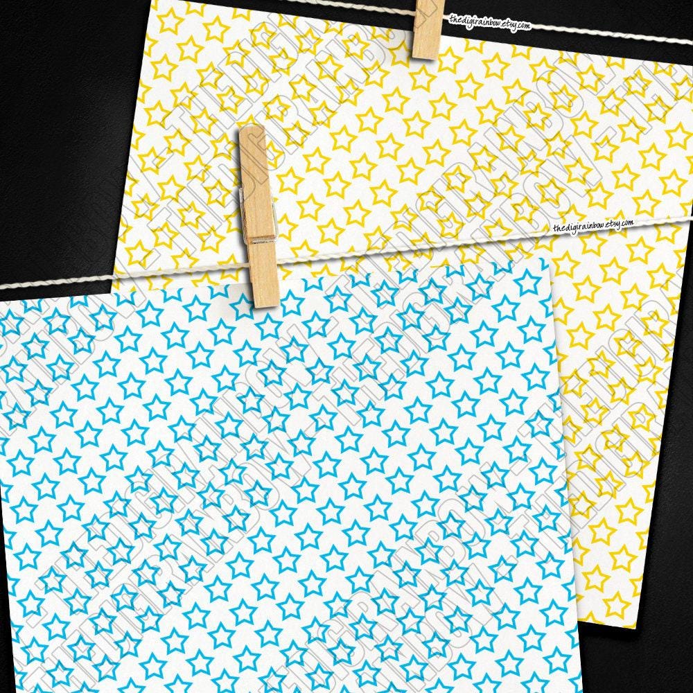 100 Seamless Star Pattern Star Digital Paper Rainbow Background ...