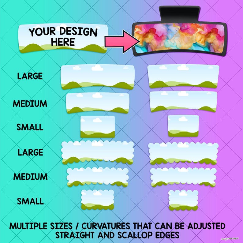 Hair Claw Clip Editable Canva Template, Custom Hair Claw Cover SVG ...