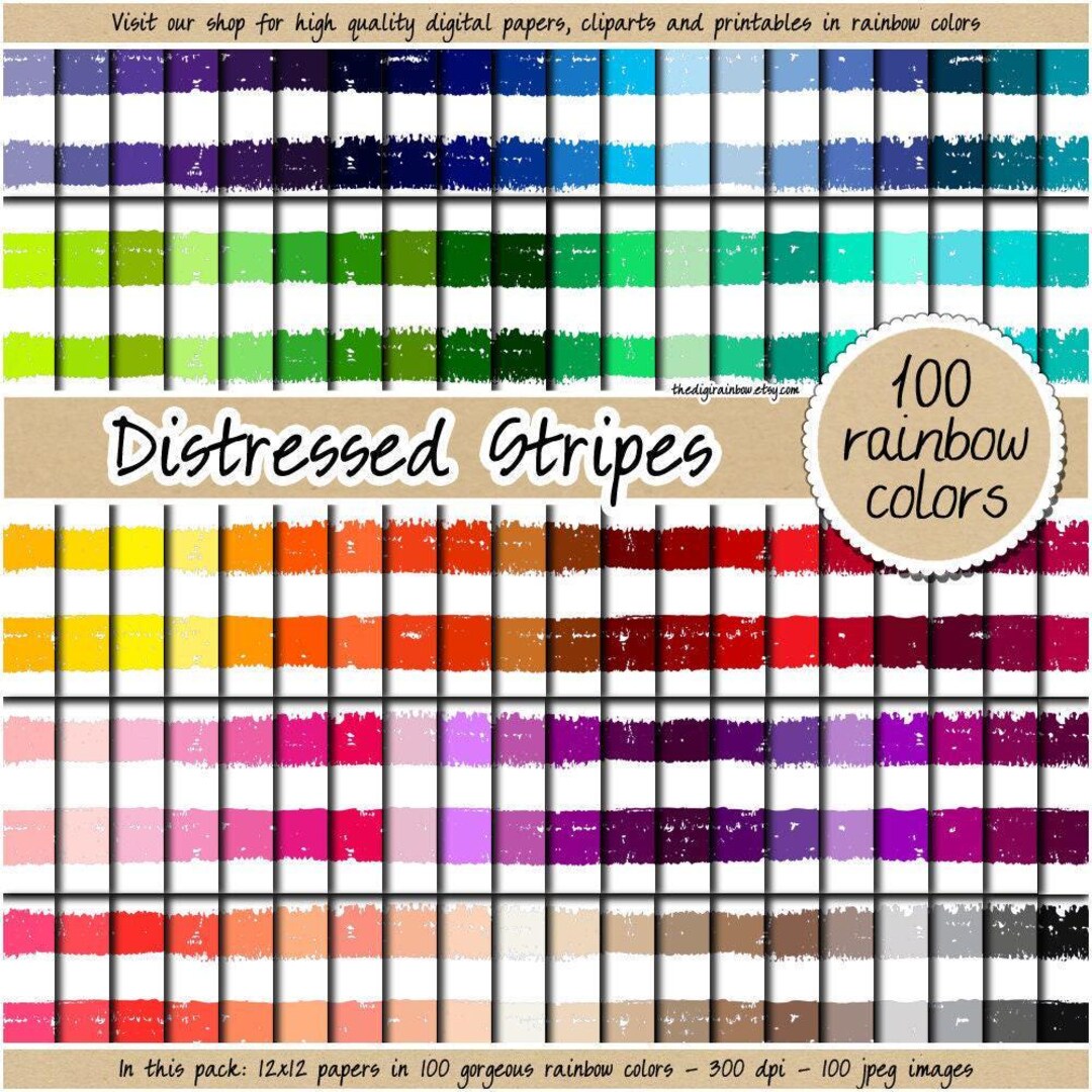 SALE 100 SEAMLESS Rustic Digital Paper Watercolor Stripe Pattern ...