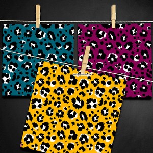 100 SEAMLESS Leopard Print Digital Paper Rainbow Leopard Pattern Safari ...