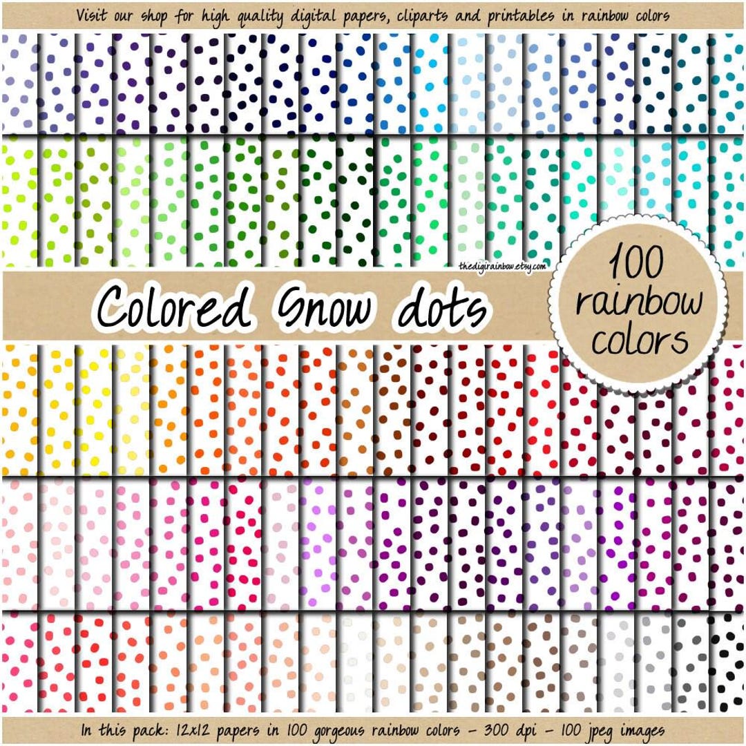 100 SEAMLESS Confetti Digital Paper Rainbow Digital Paper Polka Dot ...