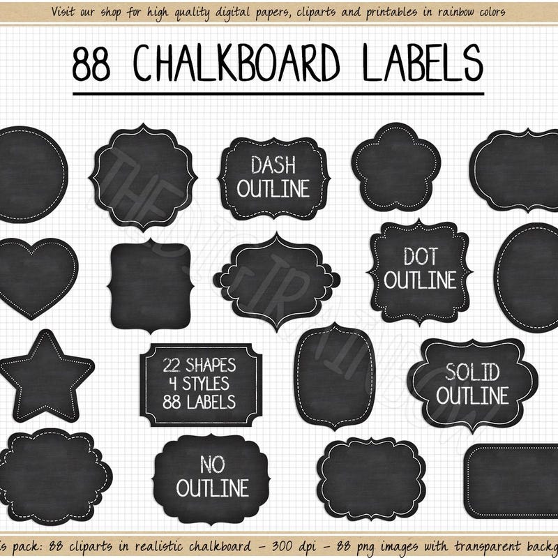 Chalkboard Clip Art - Etsy