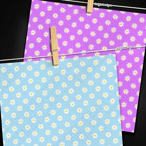 100 Seamless Daisy Digital Paper Floral Digital Paper Rainbow Scrapbook ...