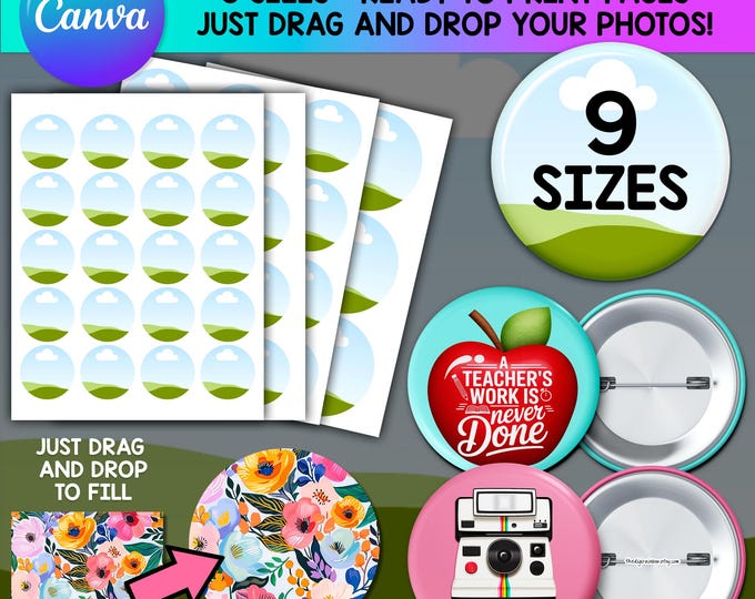 Button Pin Template, Button Pin Svg, Button Pin Template, Sublimation ...