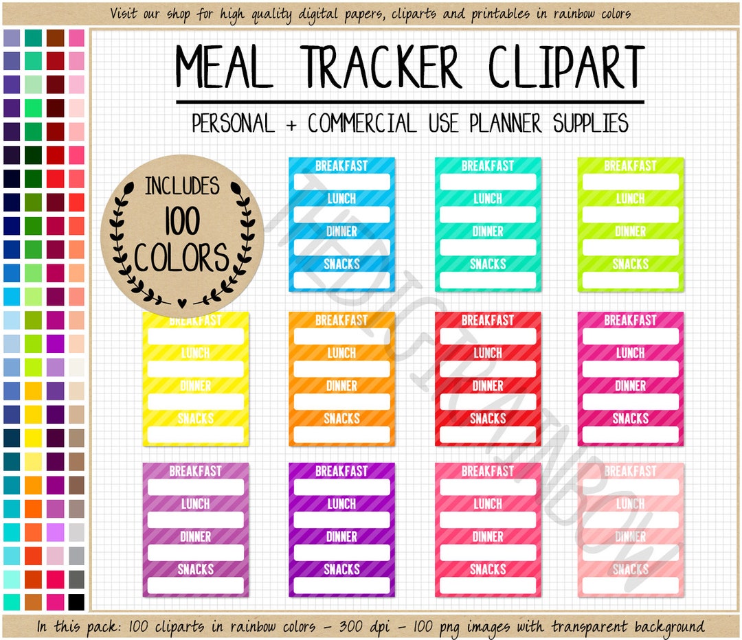 SALE 100 DAILY MEALS Stickers Food Planner Sticker Meal Prep Diet ...