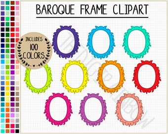 20 Digital Scallop Circle Frames in Rainbow Colors Instant - Etsy