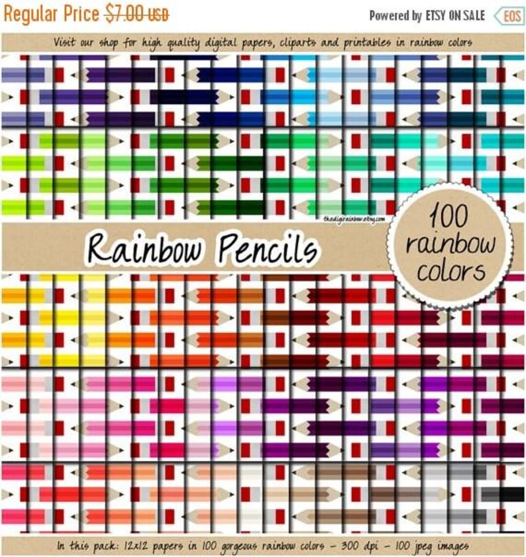 100 Pencil Digital Paper School Digital Paper Art Digital Paper Pencil ...
