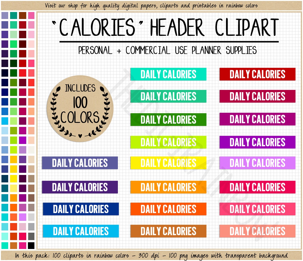 SALE 100 DAILY CALORIES Stickers Calorie Tracker Planner - Etsy UK