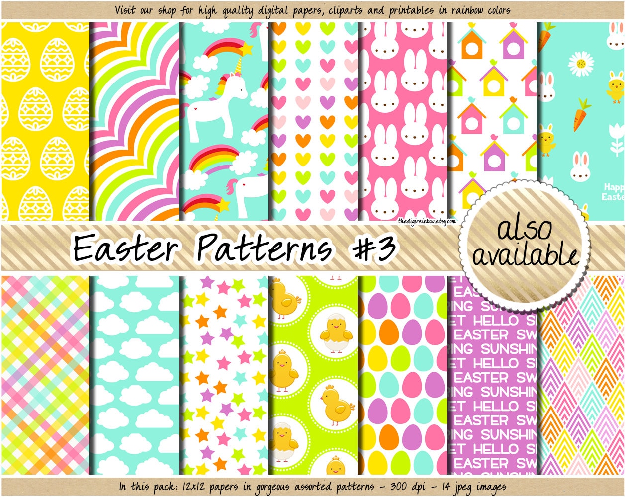 SALE Easter Digital Paper Chick Digital Paper Pastel Easter | Etsy