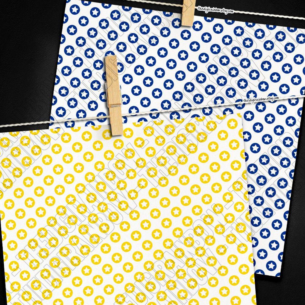 100 SEAMLESS Star Digital Paper Polka Dot Background Rainbow Digital ...