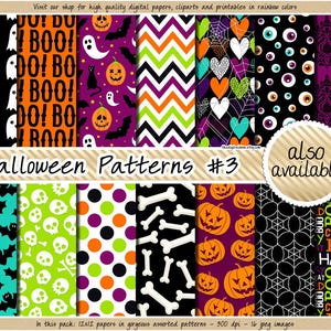 SALE Seamless Halloween Digital Paper Trick or Treat Printable Candy ...