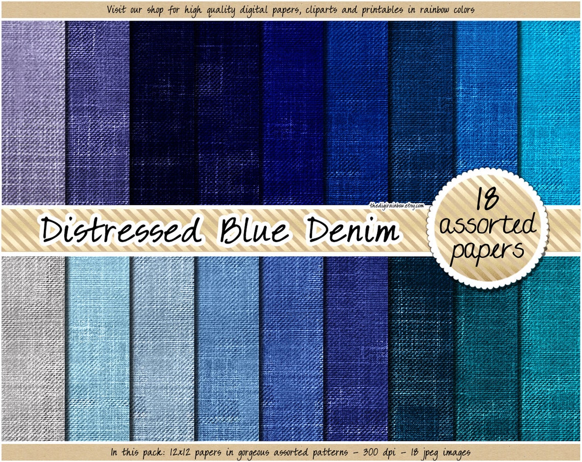 Seamless Denim Digital Paper Blue Jeans Scrapbooking Paper - Etsy