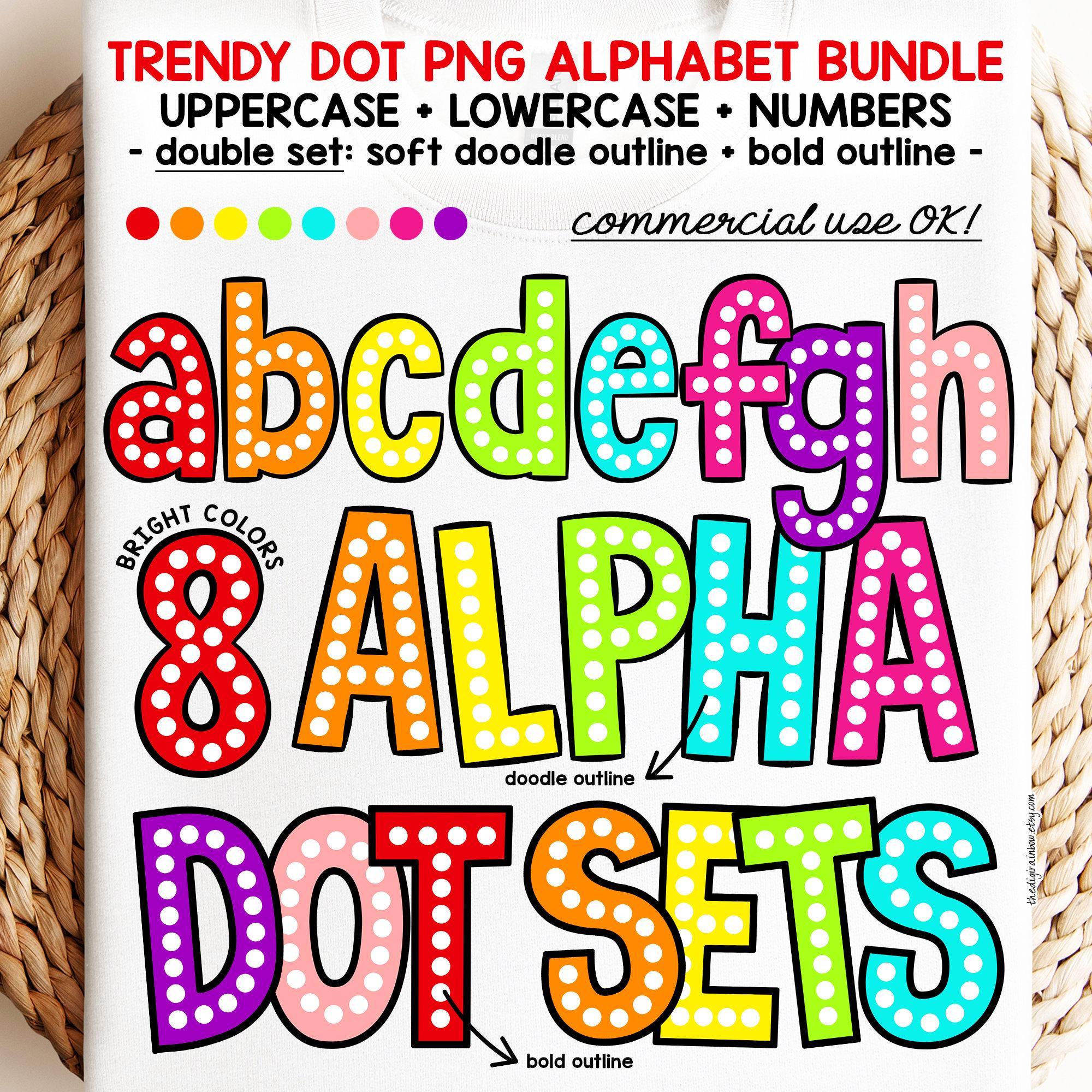 Kids Alphabet PNG Bundle Dot Letters Movie Marquee Alpha Bright ...