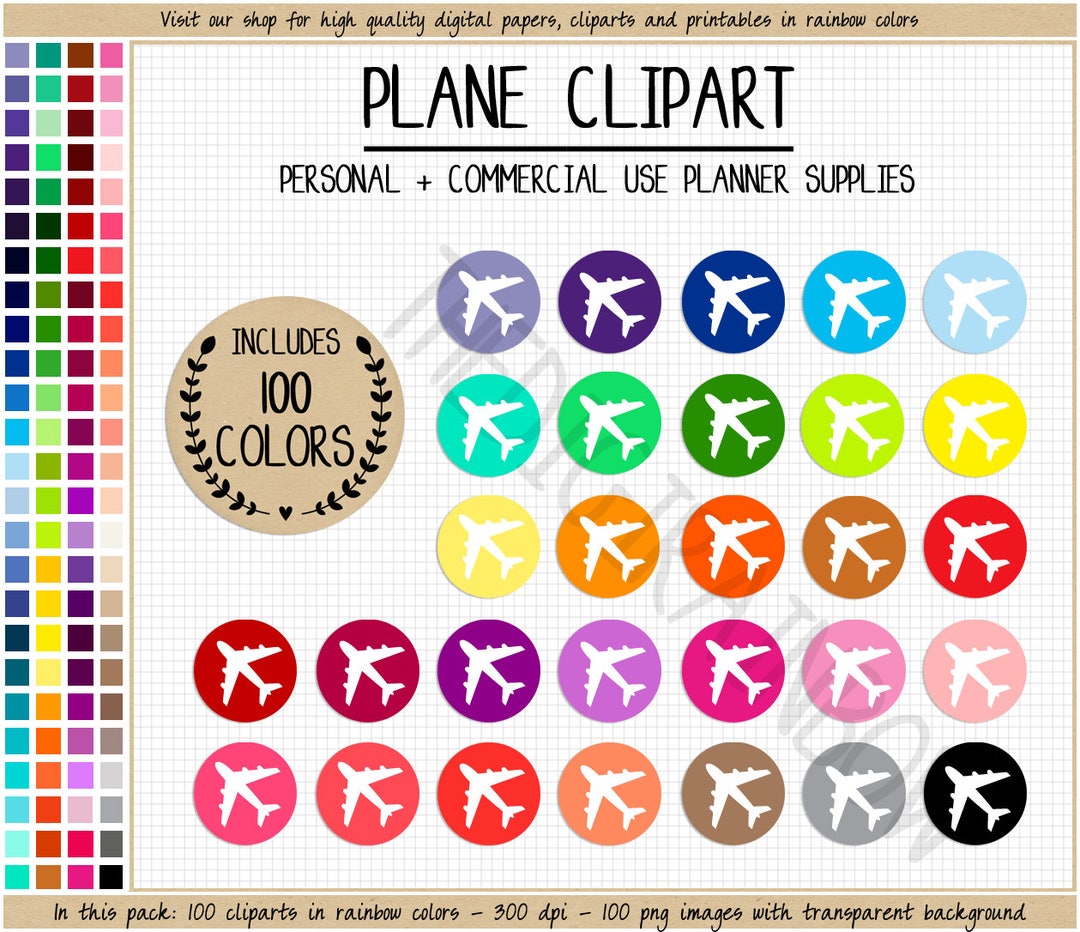 SALE 100 PLANE Clipart Plane Stickers Travel Planner Stickers Plane ...