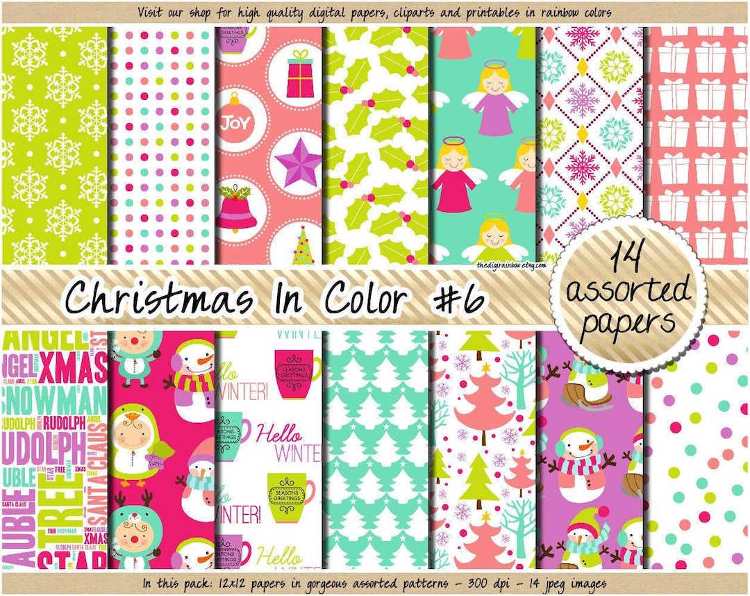 SALE Christmas Digital Paper Holiday Digital Paper Word Art Snowman ...
