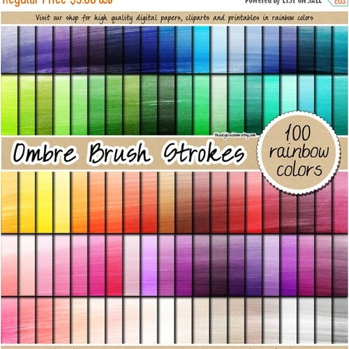 SALE 100 Ombre Watercolor Digital Paper Brush Painted Digital - Etsy