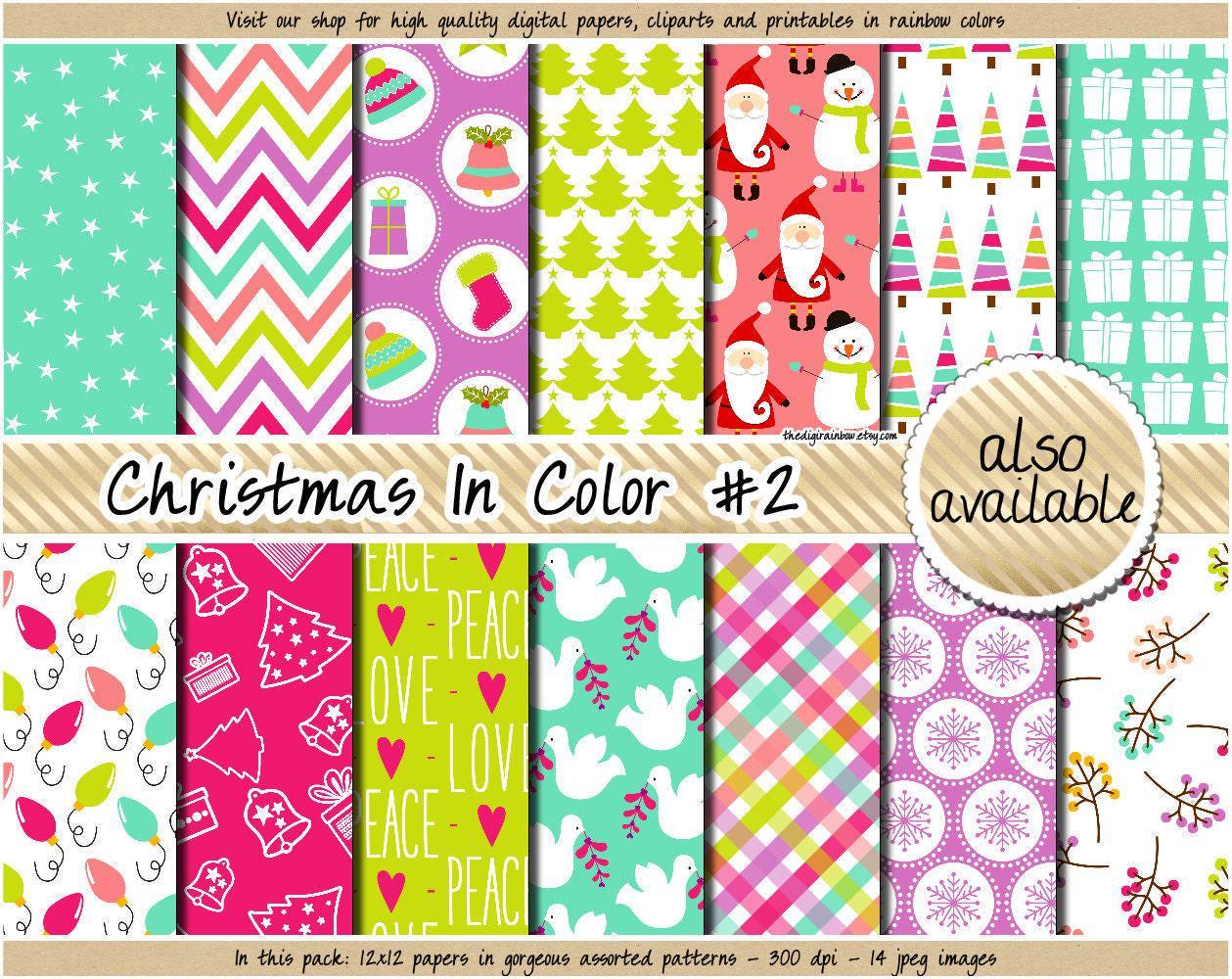 SALE Christmas Digital Paper Holiday Digital Paper Snowman Penguin ...