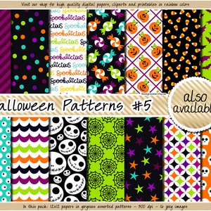 SALE Seamless Halloween Digital Paper Trick or Treat Printable Candy ...