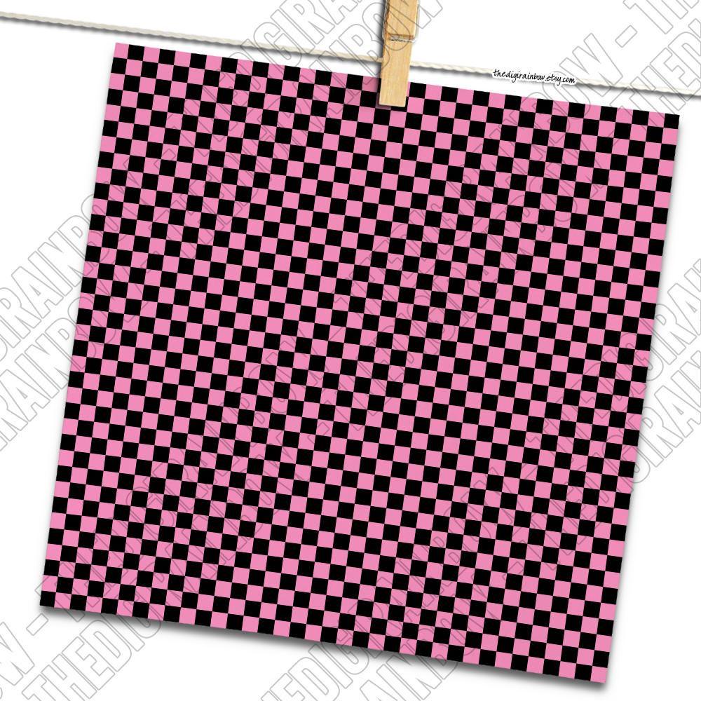 100 Seamless Black Checkerboard Digital Paper Checker Grid Sublimation ...
