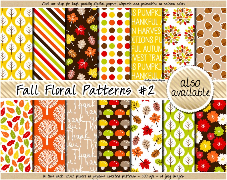 SALE Apple Digital Paper Fall Pattern Thanksgiving Background - Etsy