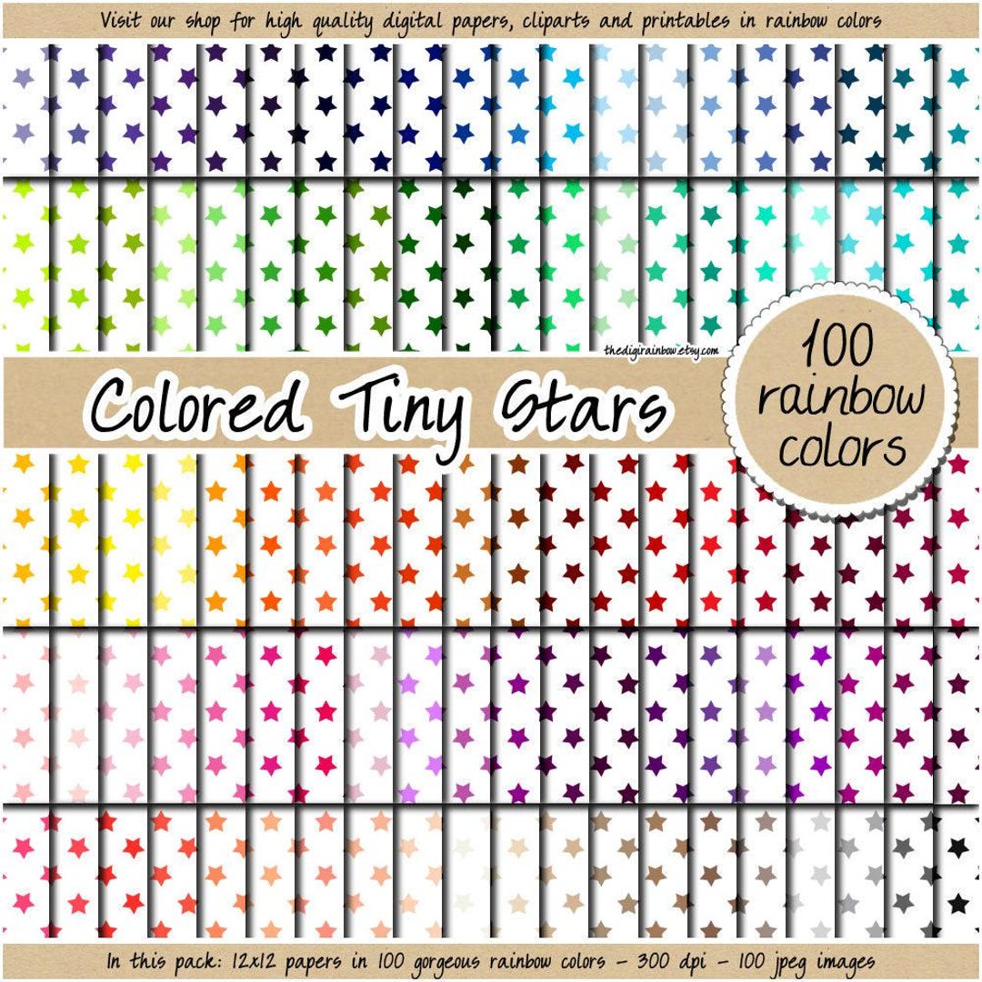 100 Seamless Star Pattern Rainbow Star Digital Paper Astrology Clipart ...