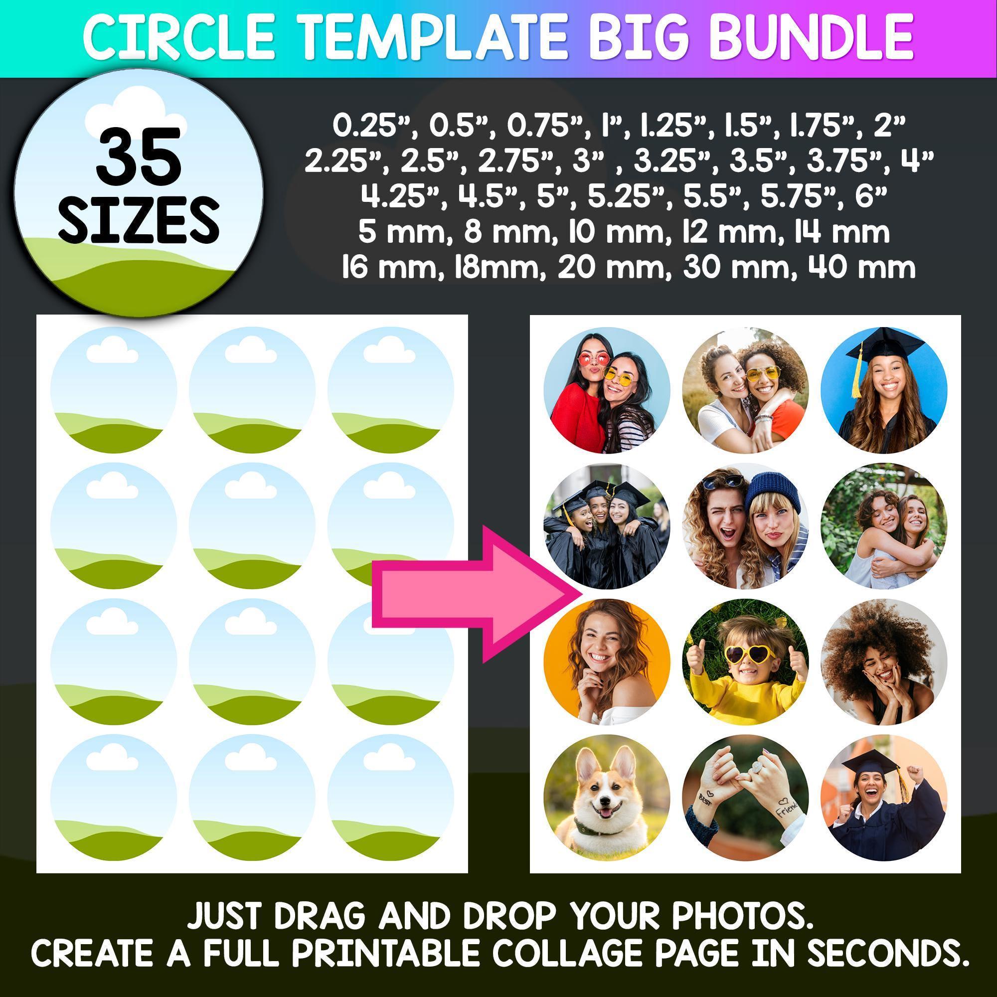 Circle Template Bundle, Editable Canva Circle Template, Blank Circle ...