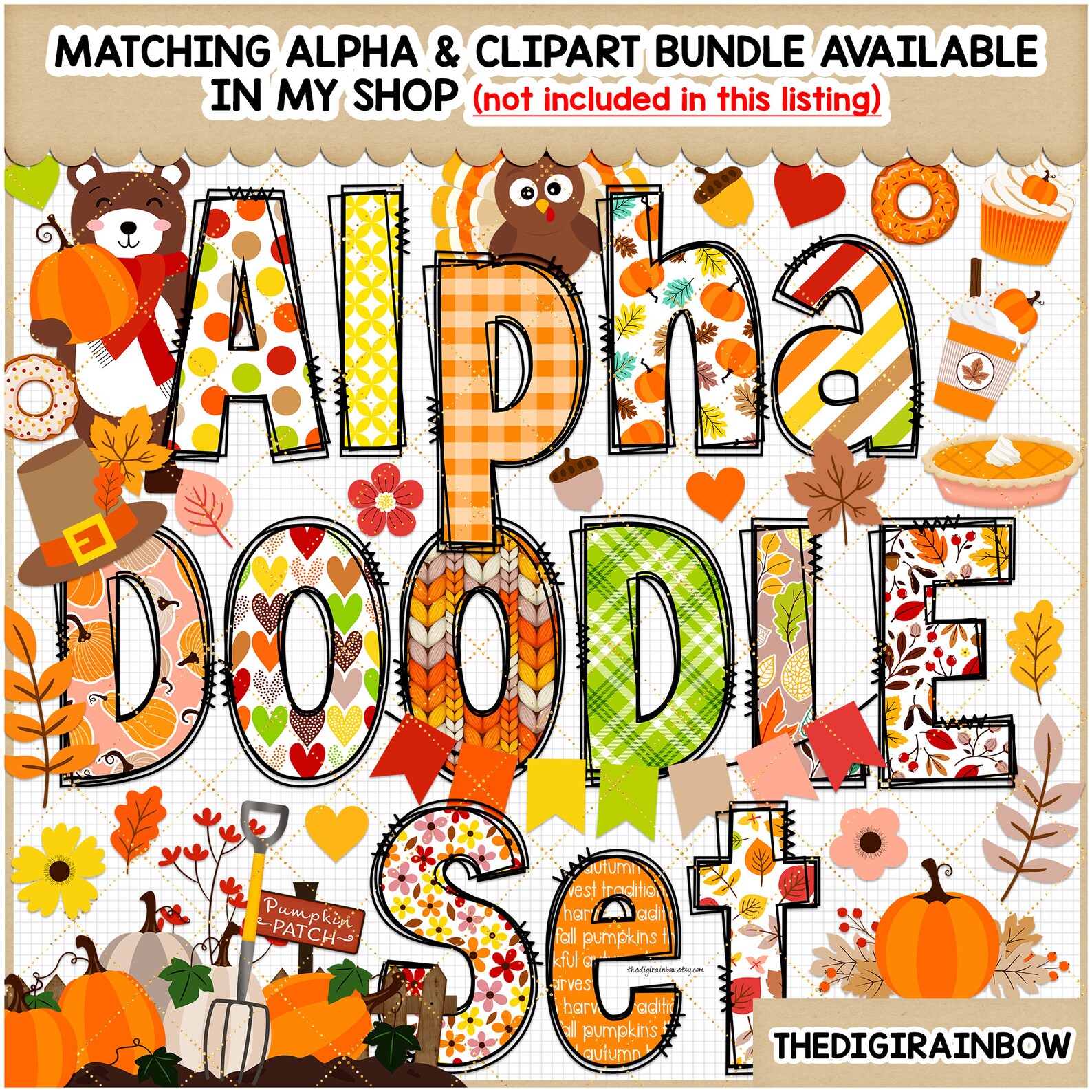 SALE Fall Digital Paper Pumpkin Spice Digital Paper Thanksgiving ...