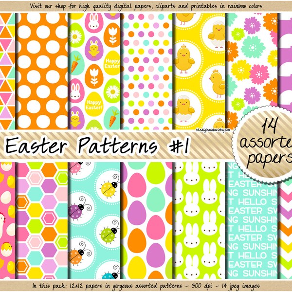 Easter Digital Paper - Etsy