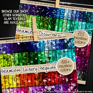 100 SEAMLESS Glam Sequin Digital Paper Rainbow Shimmer Pattern Sequin ...