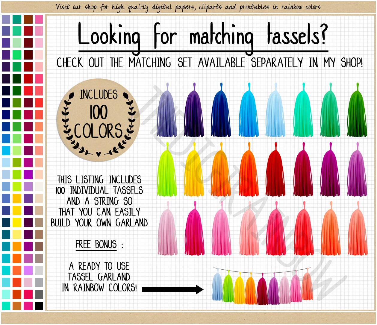 SALE 100 POMPOM Clipart Pom Pom Sticker Rainbow Pom Pom - Etsy